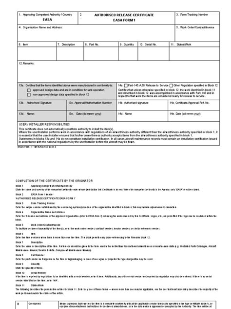 Easa Form 1 For Merge Pdf