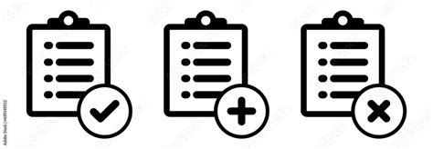 Clipboard Icon Set Checklist On The Clipboard Line Icon With