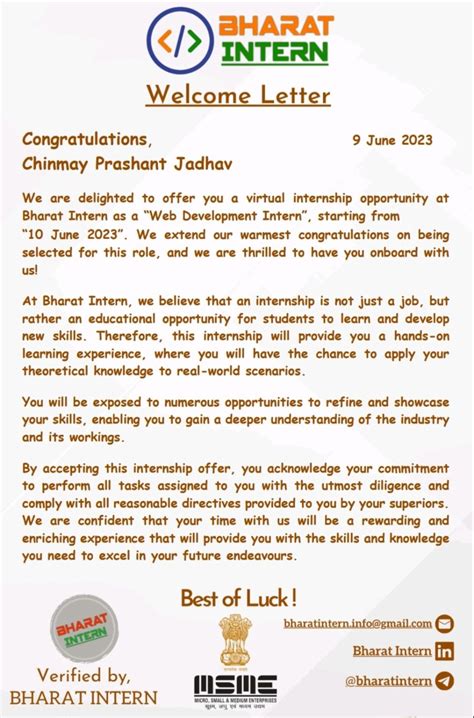 Chinmay Jadhav On Linkedin Learning Bharatintern Webdevelopment