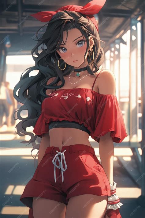 Premium Ai Image Beautiful Hot Anime Girl In Short Shorts And Jacket