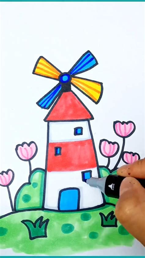 How To Draw A Windmills Step By Step Easy Drawing Guides Artofit