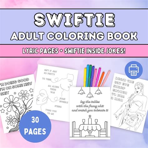 Swiftie Coloring Book Etsy