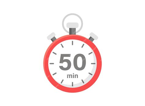 Premium Vector 50 Minutes On Stopwatch Icon In Flat Style Clock Face