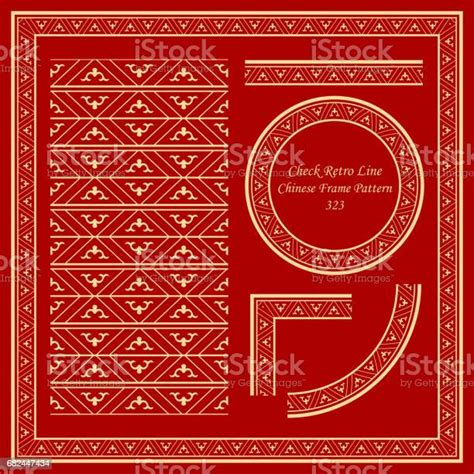 빈티지 중국어 프레임 패턴 세트 복고풍 기하학 체크 라인 0명에 대한 스톡 벡터 아트 및 기타 이미지 0명 가로수 건축 Istock