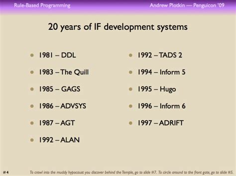 Rule Based Programming In Interactive Fiction
