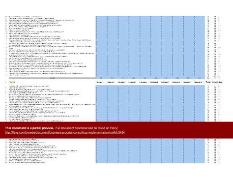 Business Process Consulting Implementation Toolkit Template Excel Xls