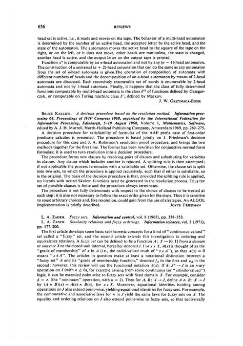 L A Zadeh Fuzzy Sets Information And Control Vol 8 1965 Pp 338 353 L A Zadeh