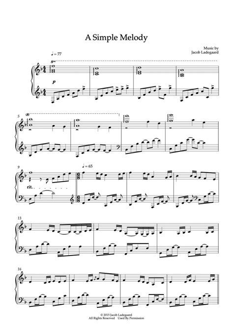A Simple Melody Sheet Music Jacobs Piano