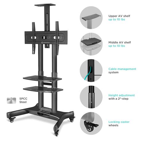 Mobile Rolling TV Stand for 40-70" TVs ONKRON TS1552, Black – Onkron Kenya