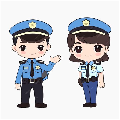 경찰 벡터 일러스트 레이 션 프리미엄 Ai 생성 벡터