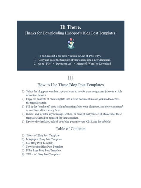 Copy Of Hubspot Blog Post Templates Pdf News Proofreading