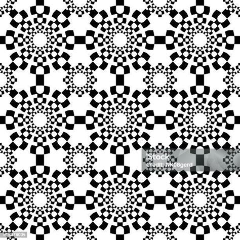 Бесшовные Чернобелый Геометрический Рисунок Абстрактный Фон — стоковая векторная графика и