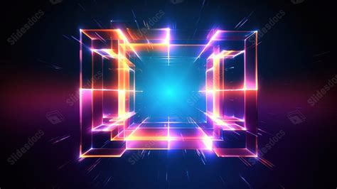 Bokeh And Glowing Light Trails Create A Square Frame In This Abstract D Illustration Powerpoint