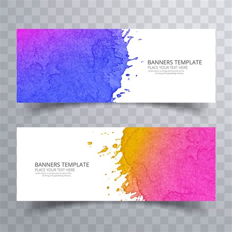 Abstract Colorful Watercolor Header Set Vector 381962 Vector Art At Vecteezy