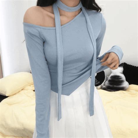 [트렌디힙 Set 4col] 토토 크롭 티셔츠 타이 머플러 세트 머플러티 초커티 타이티 언발 유니크 Y2k 꾸안꾸 세트가격 가성비