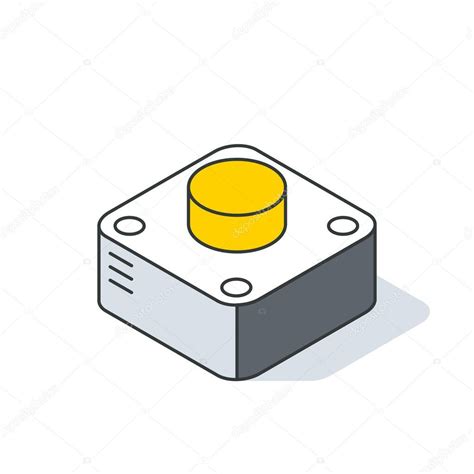 Outline Button 3d Isometric Vector Web Iconcontour Style Creative