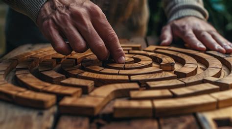 Hands Navigating A Wooden Maze Puzzle Metaphor For Problemsolving And