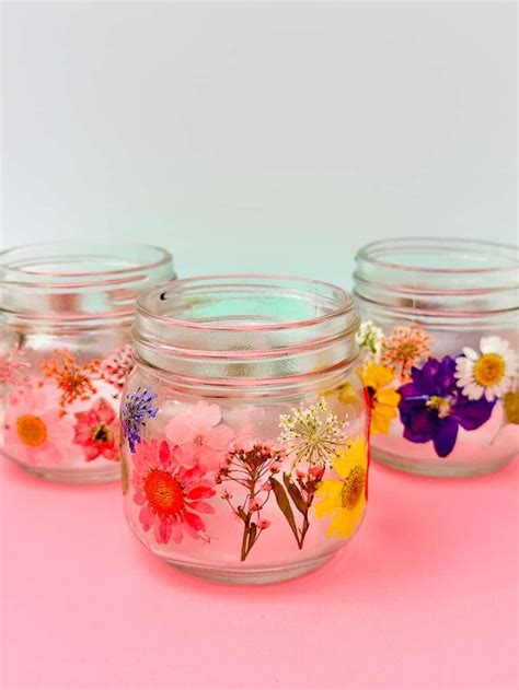 Diy Pressed Flower Jars Make A Stunning Spring Decor How To Make