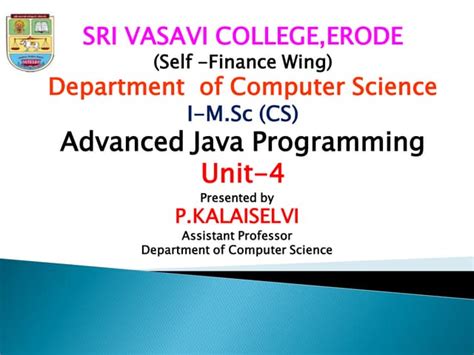 Adv Java Unit 4 Msc Cspdf