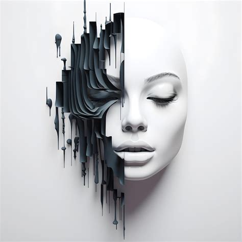Premium Photo Photo 3d Illustration Head Abstract Minimalist