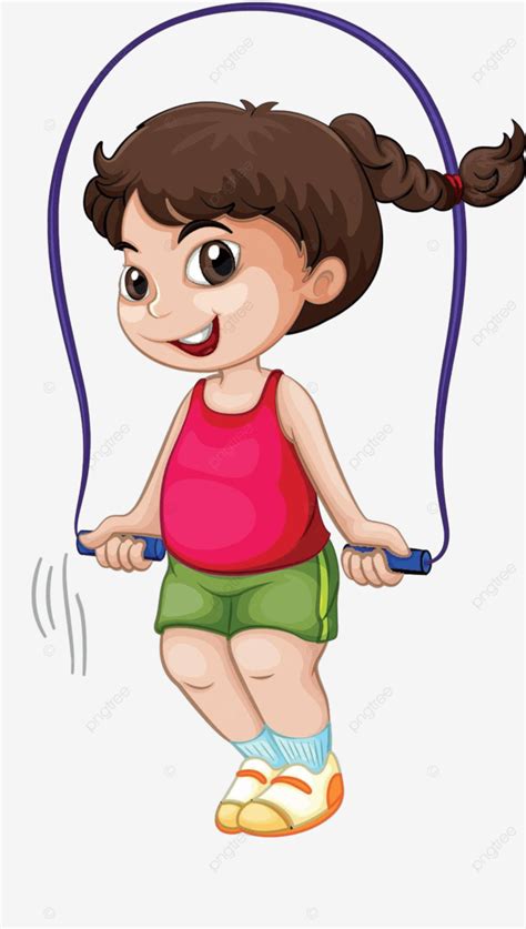 فتاة القفز على الحبل الرسم متعة القفز المتجه الرسم مرح القفز Png والمتجهات للتحميل مجانا