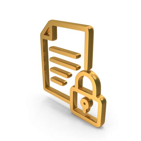 Secure Document Lock Icon Gold Png Images And Psds For Download
