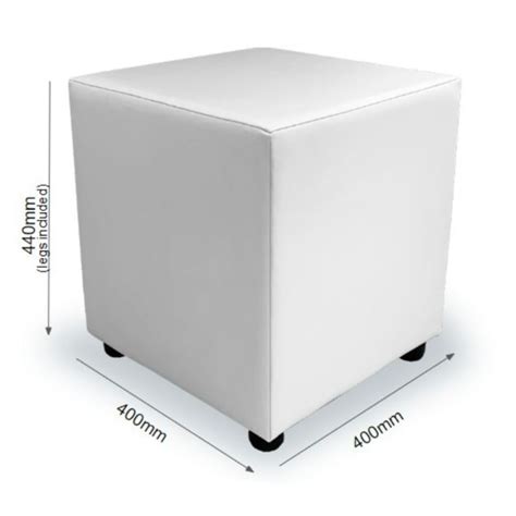 White Faux Leather Cube Seating Uk Handmade Footstools Direct