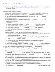 Module Genetics Lab Sheet Biol L Pdf Module Genetics Lab Biol Lab Name