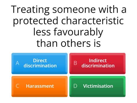 Types Of Discrimination Quiz