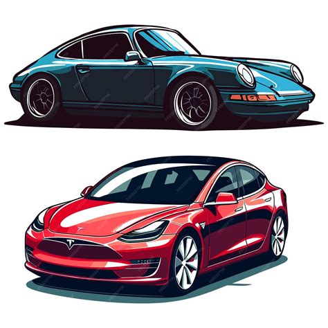 Premium Vector Realistic Vector Red Car With Gradients And Perspective