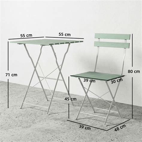 Outsunny 2 Seater White Green Foldable Garden Bistro Set Wilko