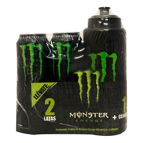 Bebida Energética Monster Energy 2 Latas De 473 Ml Cu Más 1 Cilindro