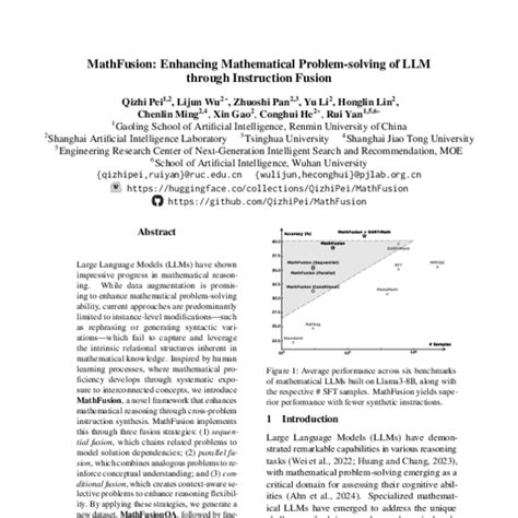 Mathfusion Enhancing Mathematical Problem Solving Of Llm Through Instruction Fusion Acl Anthology