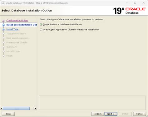 install oracle 19c on linux info influx