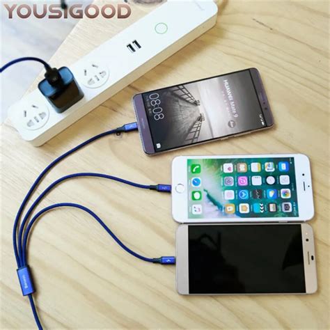 For IPhone Android Type C 3 In 1 Micro USB 1 2M Cable Universal 2 4A Fast Charge For Mobile