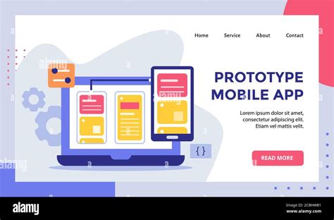 Prototype Mobile App Wireframe On Monitor Laptop Smartphone Campaign For Web Website Home