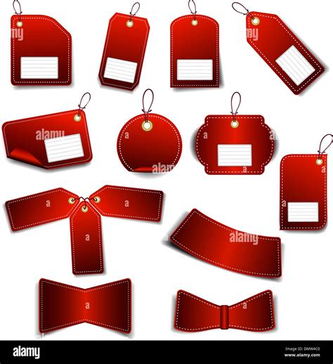 Set Red Stickers Stock Vector Image And Art Alamy