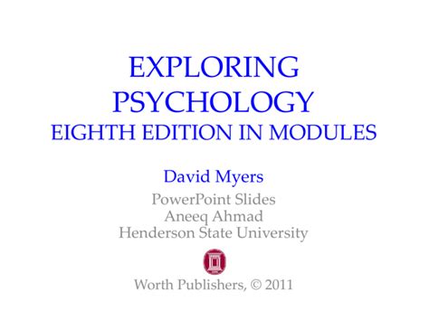 Exploring Psychology 8th Edition David Myers