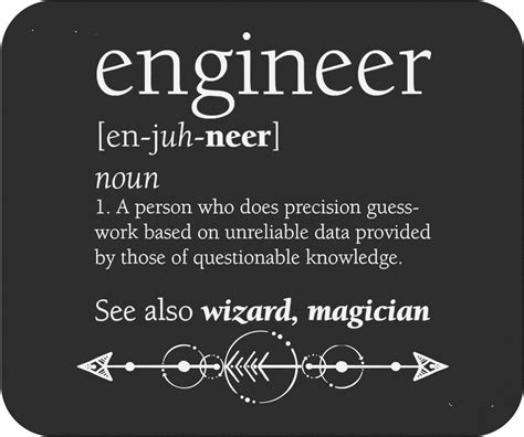 Engineer Definition Mouse Pad Funny Engineer Ts For