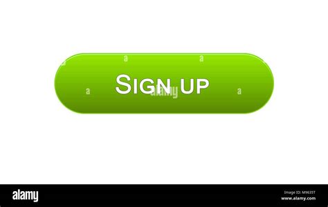 Sign Up Web Interface Button Green Color Program Authorization Password Stock Footage Stock