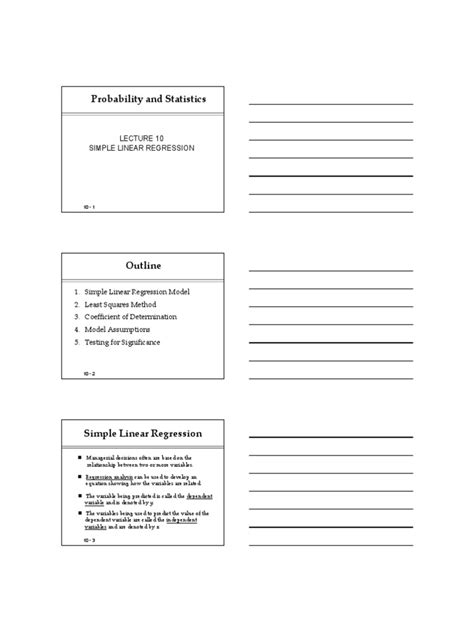 Lecture10 Simple Linear Regression Pdf Regression Analysis Errors And Residuals