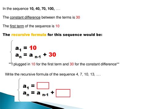 Recursive And Explicit Formulas For Arithmetic Linear Sequences Ppt
