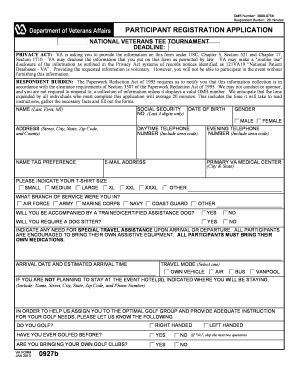 Fillable Online Va Va Form Dec 2010 0927b Fax Email Print PdfFiller