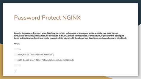 Ppt How To Password Protect Directory In Nginx Powerpoint