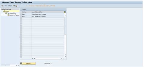 FILALAYOUT SAP Tcode Tabstrip Explorer Adjustments