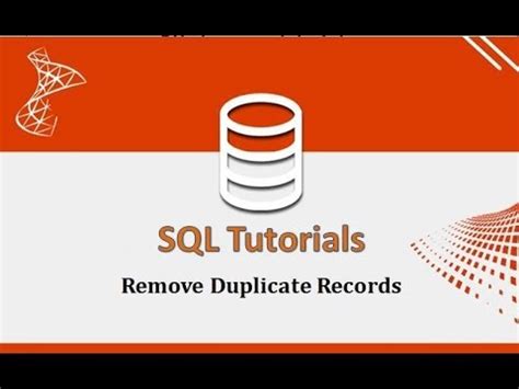 SQL Tutorials - 16.Remove Duplicate Records in SQL - YouTube