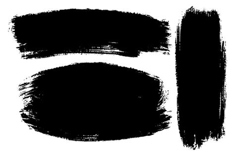 손으로 그린 브러쉬 스트로크 배경에 대 한 얼룩의 벡터 집합입니다 흑백 디자인 요소 집합입니다 블랙 색상 예술적인 손으로 그려진된 배경 다양 한 모양 건조한에 대한 스톡