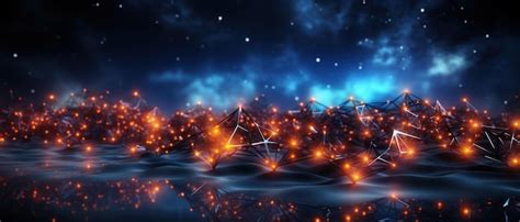 Premium Ai Image Abstract Geometric With Connected Lines And Dots Big Data Visualization