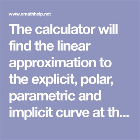 Discover The Linear Approximation Calculator