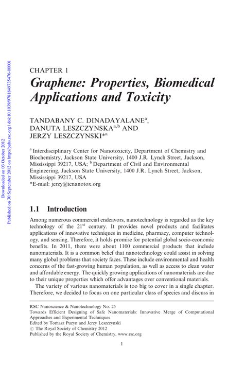 Pdf Graphene Properties Biomedical Applications And Toxicity